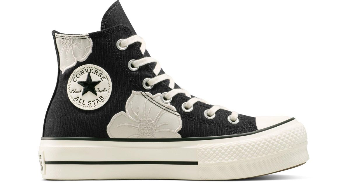 Converse Chuck Taylor All Star Lift Platform Embroidered Satin Flowers ...