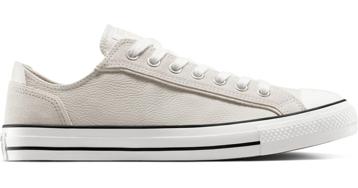 Converse Chuck Taylor All Star Leather & Suede (Wide Width) in White | Lyst