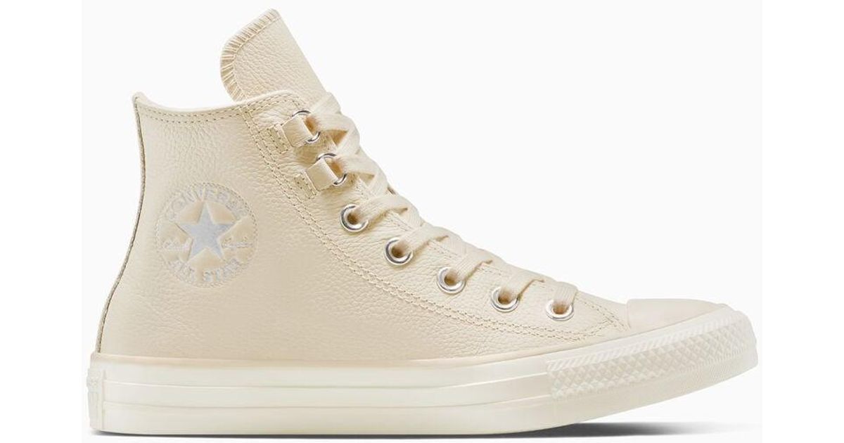 Converse Chuck Taylor All Star Leather in Natural | Lyst UK
