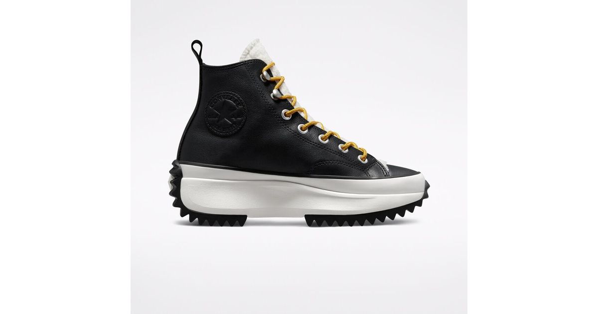 Converse Run Star Hike Platform Sherpa in Black | Lyst UK