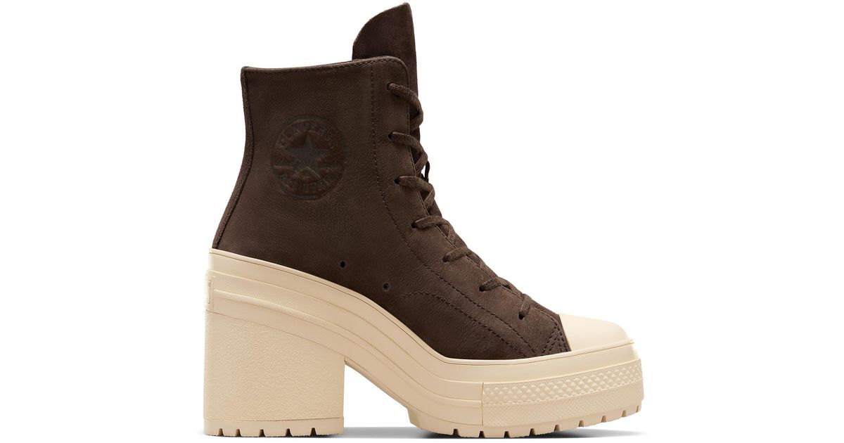 Converse Chuck 70 De Luxe Heel Platform Coffee Break Suede in Natural ...