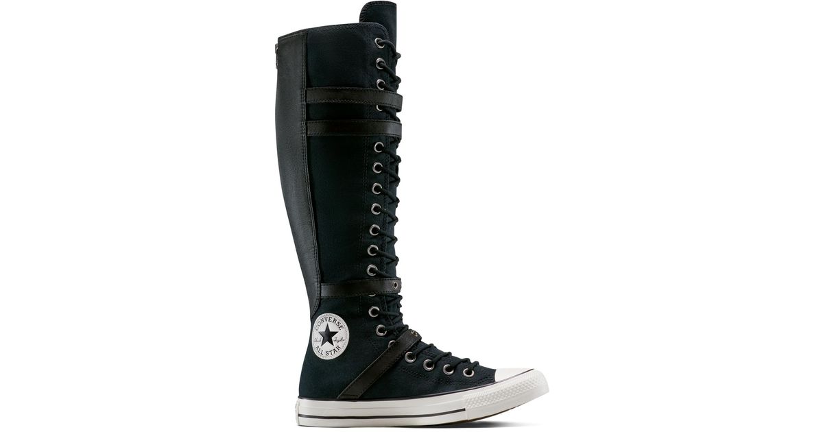 Converse Chuck Taylor All Star Xxhi Leather Straps in Black | Lyst