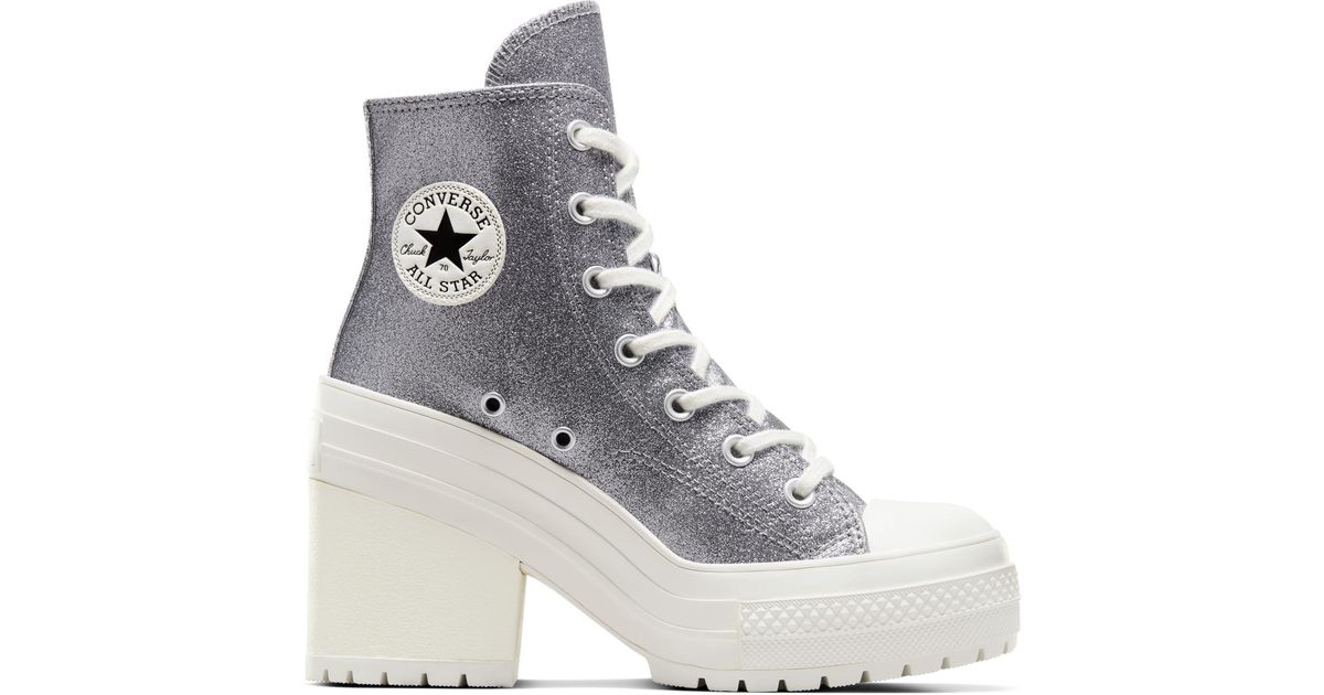 Converse Chuck 70 De Luxe Heel Glitter Canvas For in Blue | Lyst