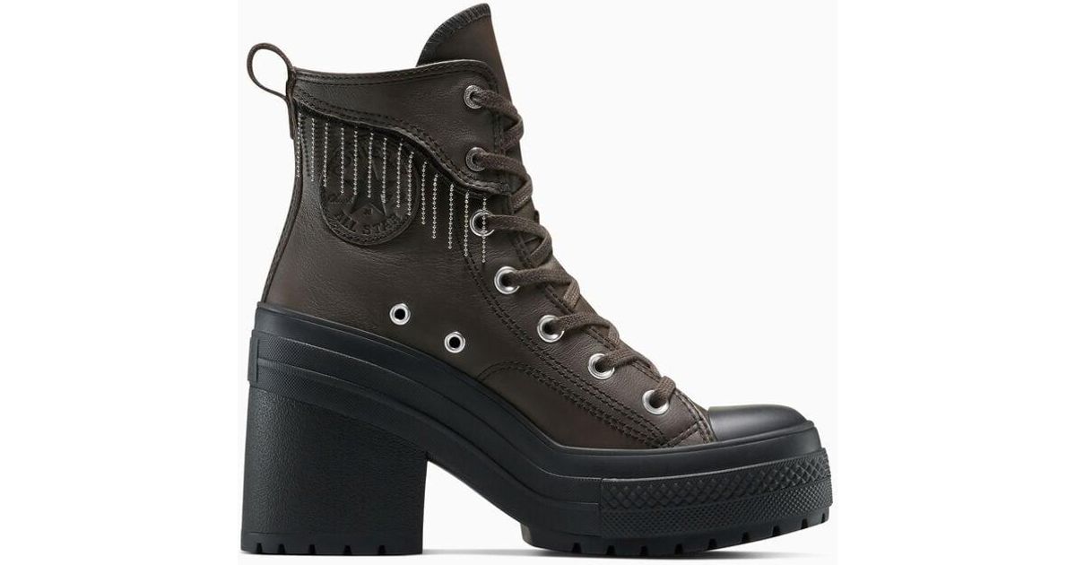 Converse Chuck 70 De Luxe Heel Platform Western Glam in Black | Lyst UK