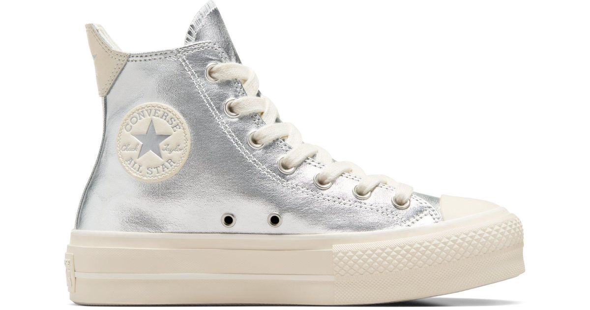 Converse Chuck Taylor All Star Lift Metallic Canvas For in White | Lyst