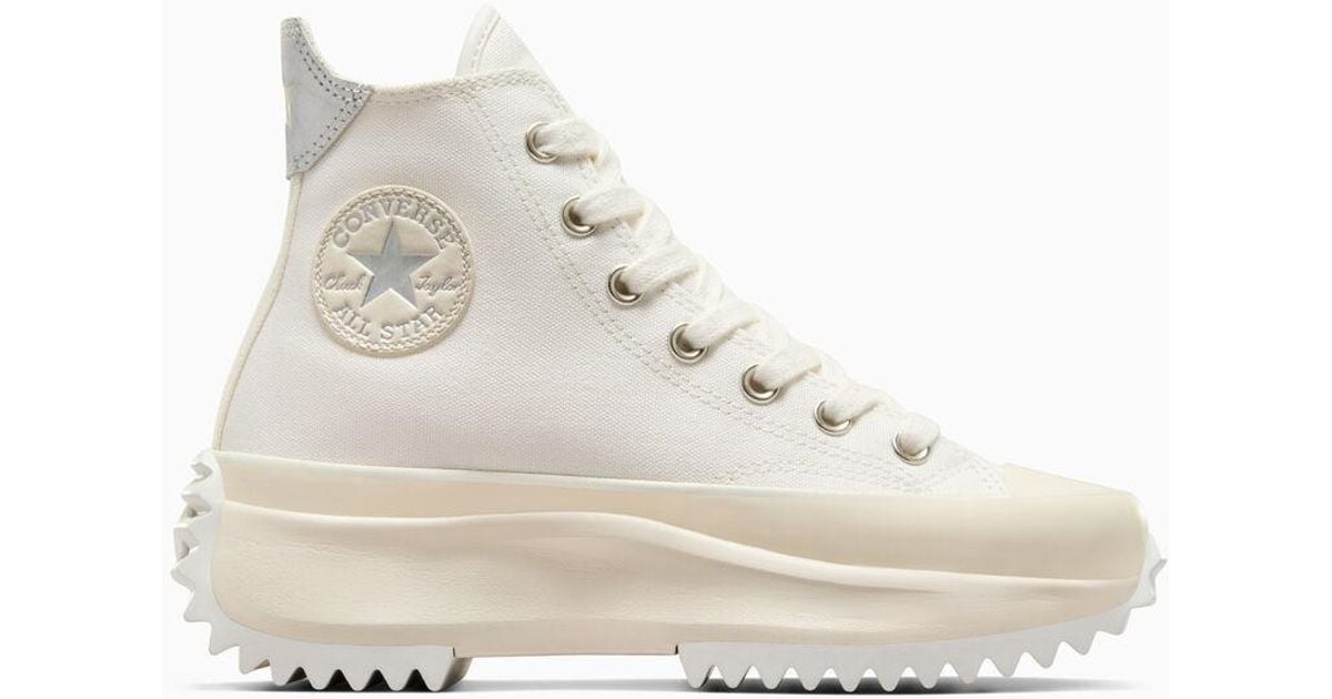 Converse Run Star Hike Platform Metallic in White | Lyst UK