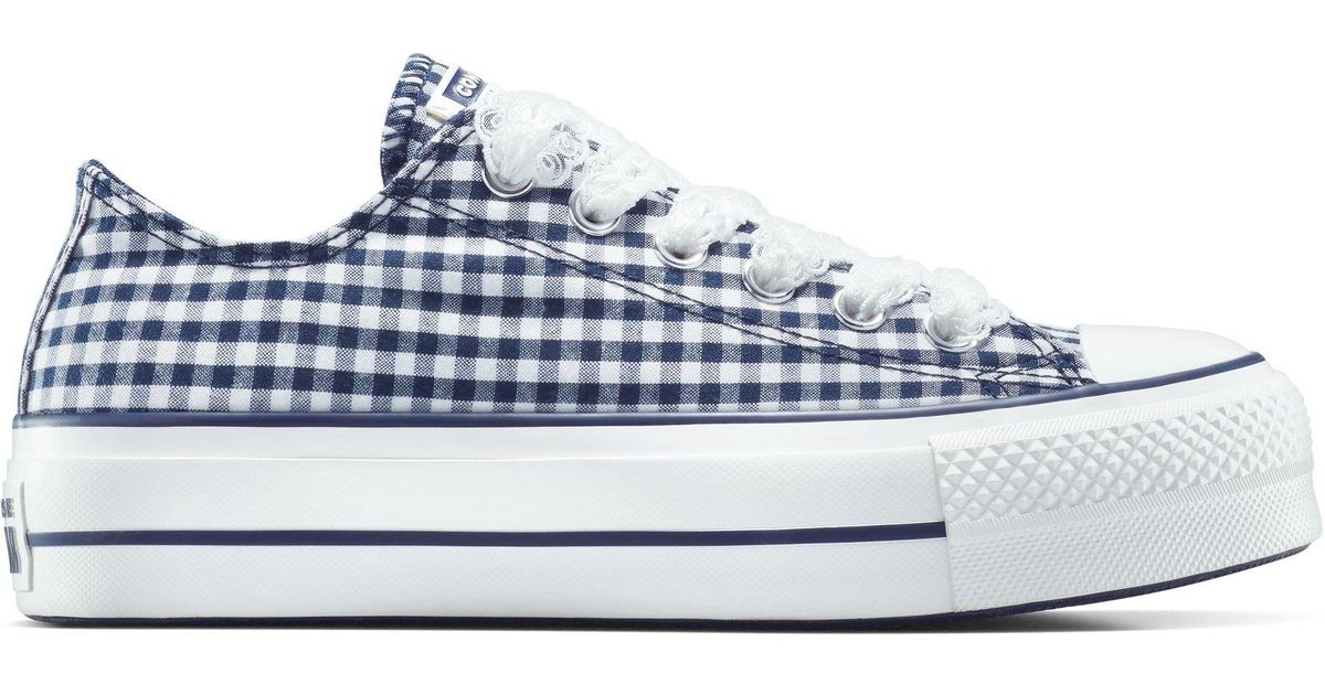Converse Chuck Taylor All Star Lift Platform Gingham in Blue | Lyst