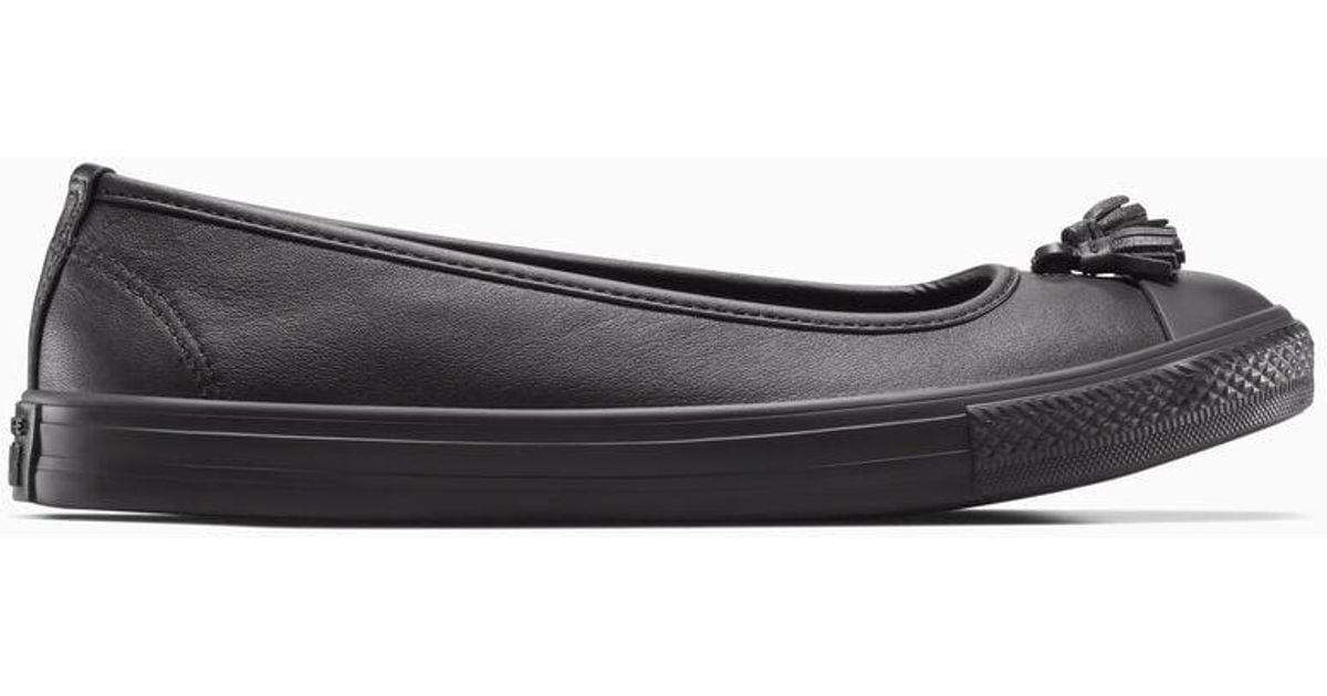Converse Chuck Taylor All Star Dainty Ballerina Leather in Black | Lyst UK
