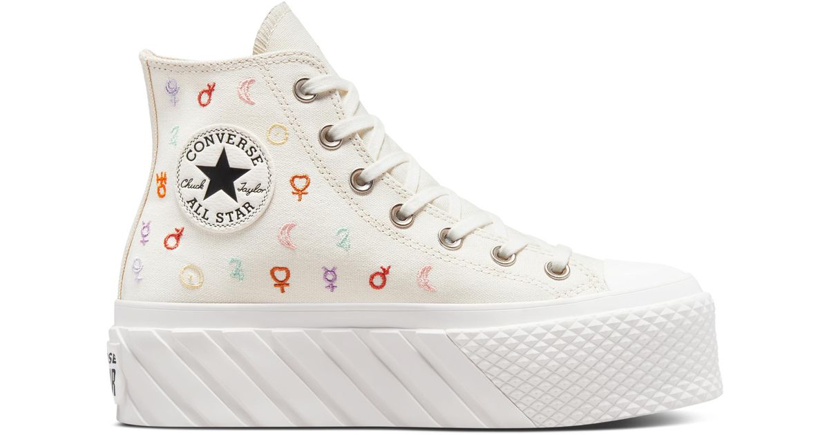 Converse Chuck Taylor All Star Lift 2x Platform Mystic Symbols in White ...