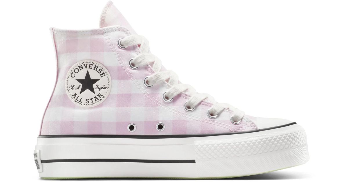 Converse Chuck Taylor All Star Lift Platform Gingham in White | Lyst