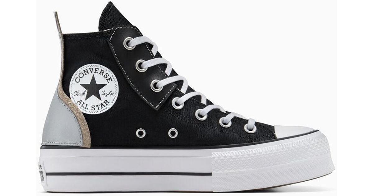 Converse Chuck Taylor All Star Lift Platform Metallic in Black | Lyst UK
