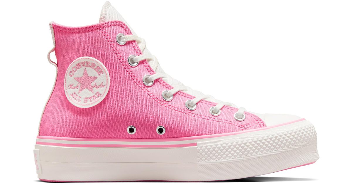 Converse Chuck Taylor All Star Lift Platform Retro Varsity in Pink | Lyst