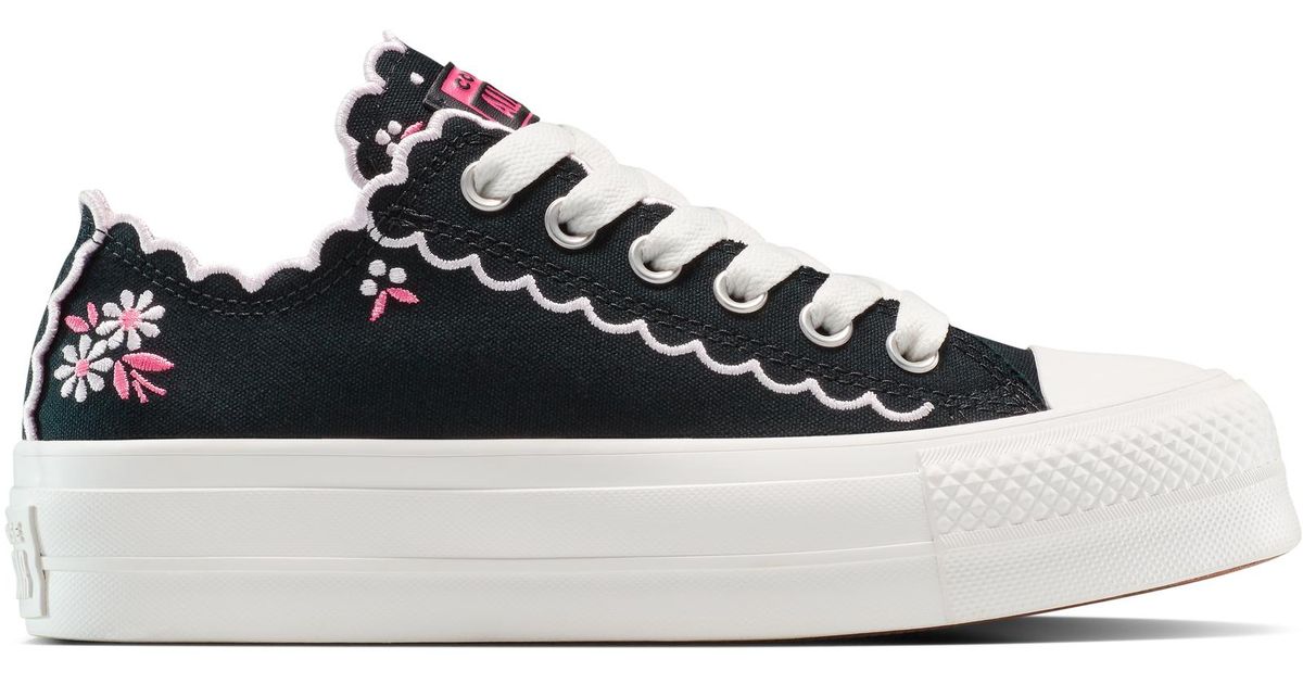 Converse Chuck Taylor All Star Lift Platform Embroidered Flowers Canvas ...