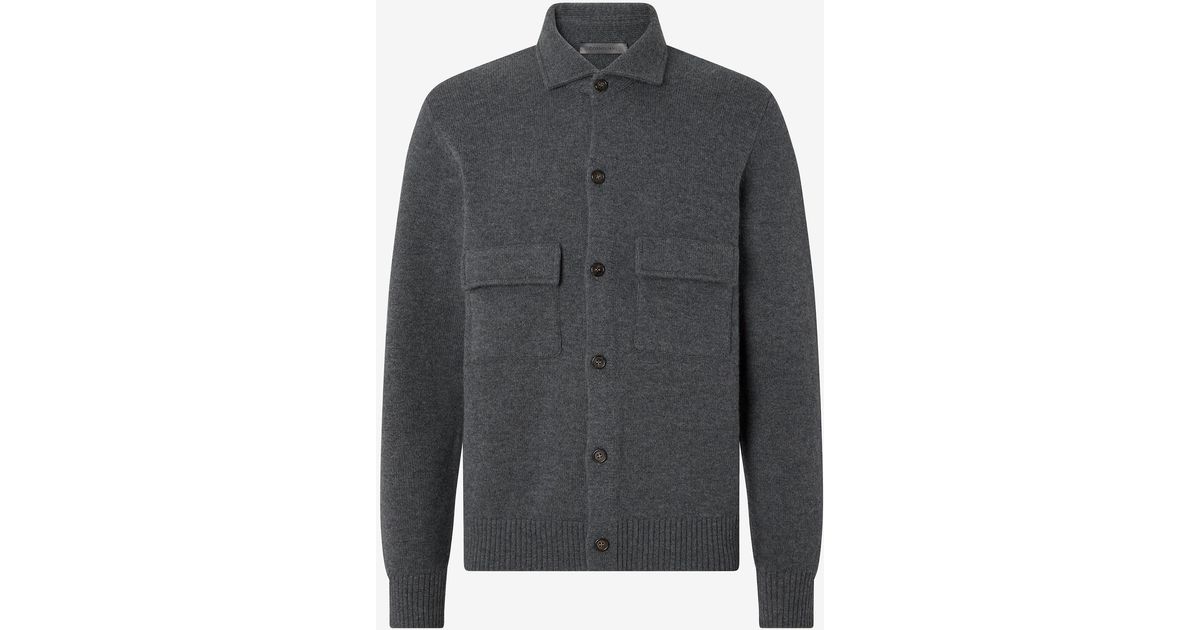 Corneliani Melange Wool And Cashmere Shirt in Grey for Men | Lyst UK