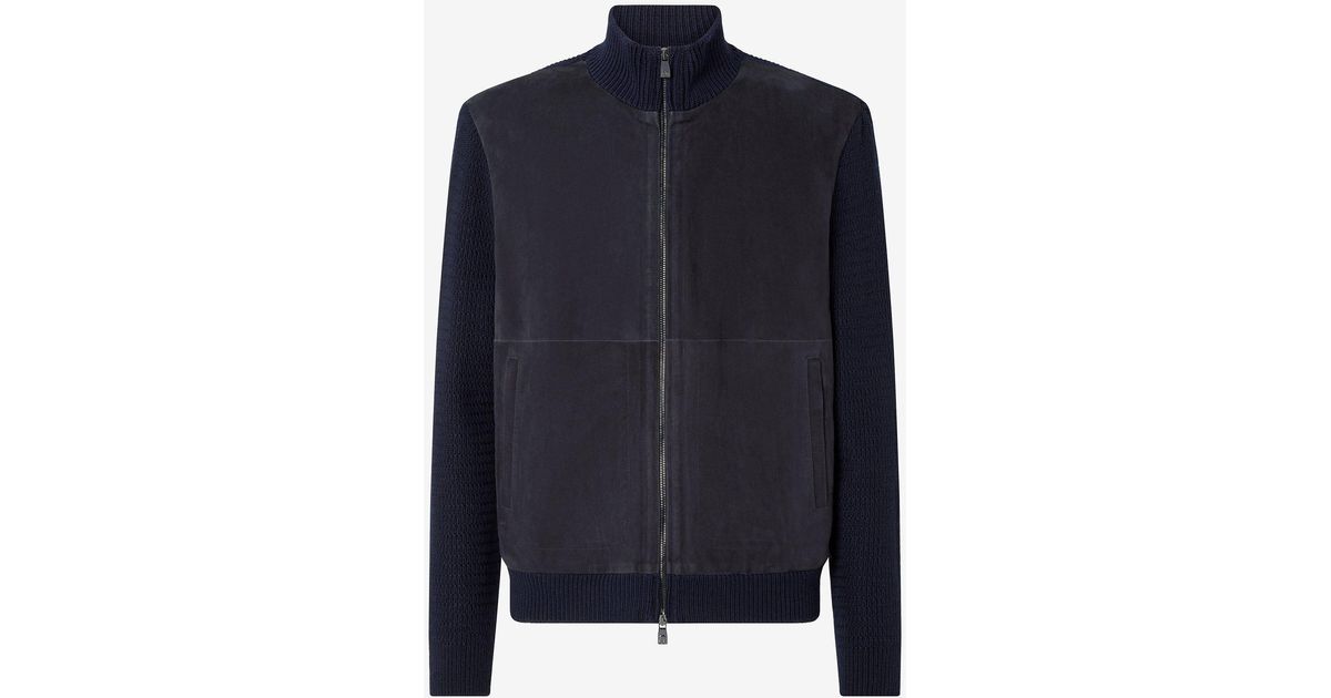 Corneliani Unlined Two-Fabric Jacket in Blue for Men | Lyst UK