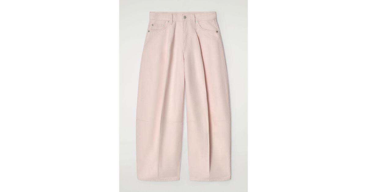 COS Twine Barrel-leg Jeans in Pink | Lyst