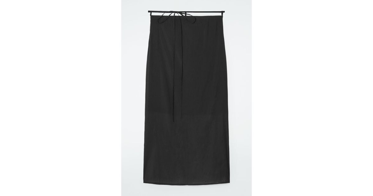 COS The Sheer Layered Column Skirt in Black | Lyst