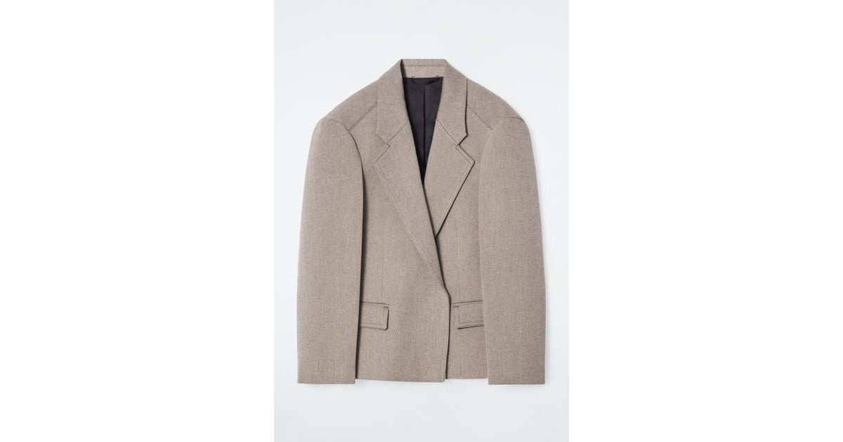 COS Oversized EXAGGERATED-SHOULDER Blazer in Brown | Lyst