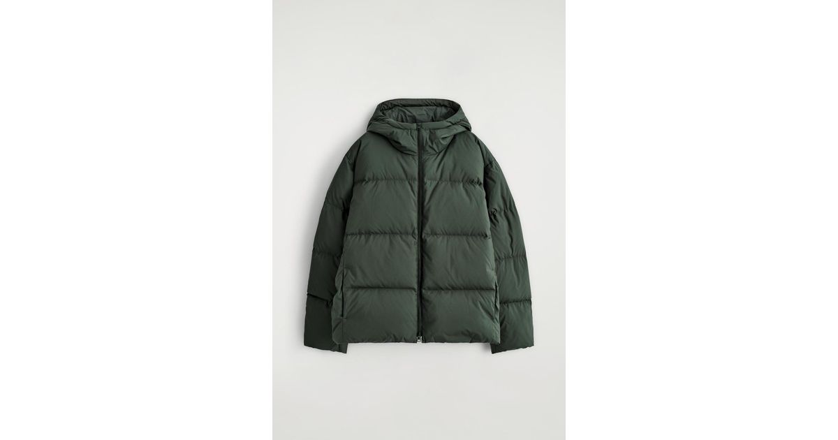 COS Hooded Down Puffer Jacket in Green for Men | Lyst UK