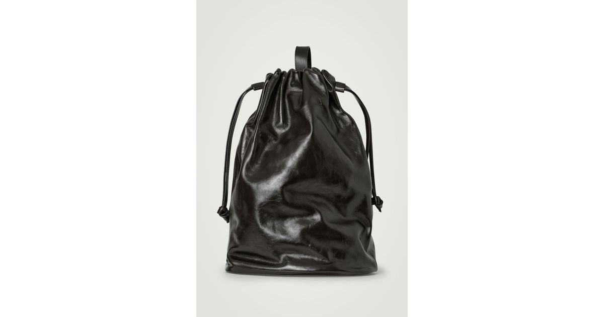 COS Leather Duffle Backpack in Black for Men | Lyst