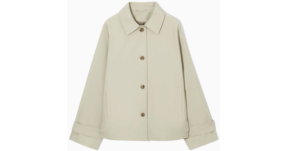 COS Minimal Short Trench Coat in Natural | Lyst