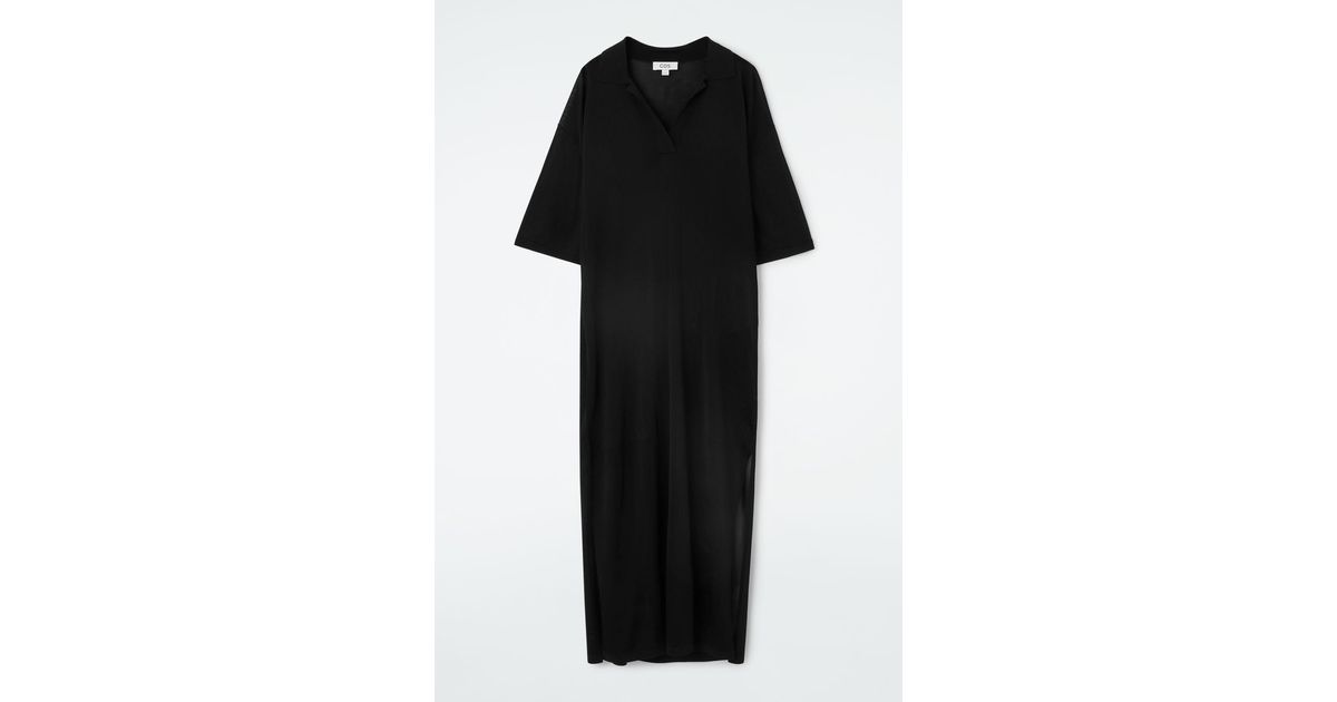 COS Polo Maxi Dress in Black | Lyst