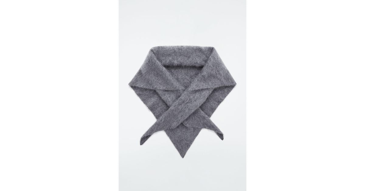 COS Pure Brushed-cashmere Triangle Scarf in Grey | Lyst UK