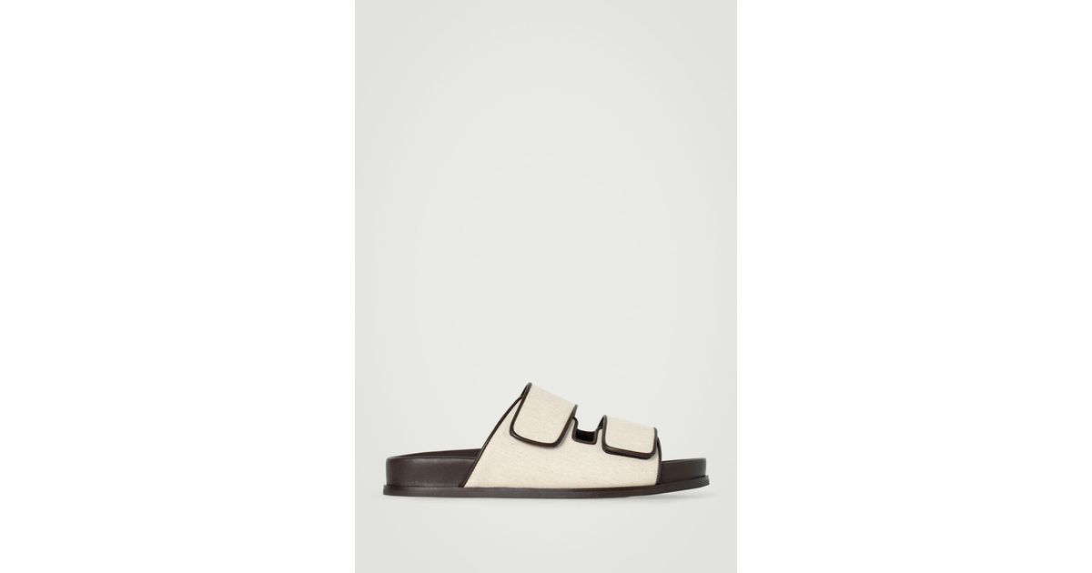 COS Linen Double-strap Sandals in Brown for Men | Lyst