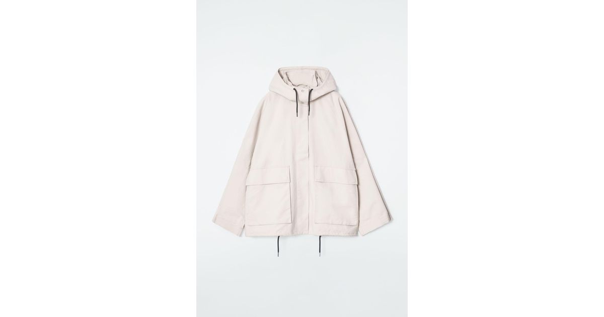 COS Hooded Cotton Utility Jacket in White | Lyst