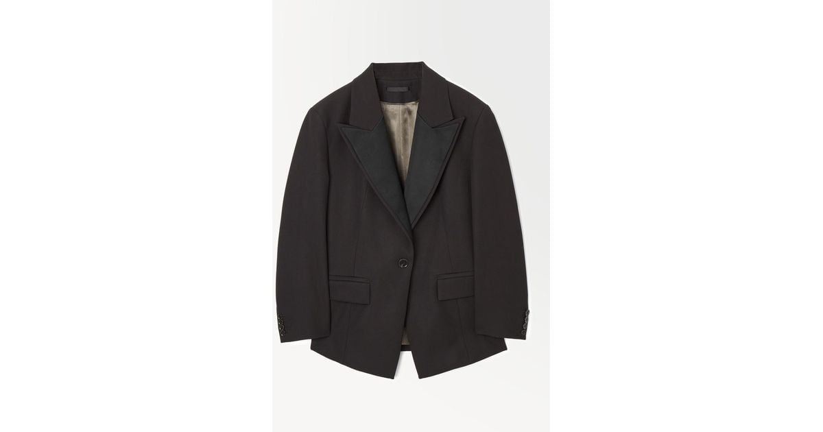 COS The Satin-lapel Tuxedo Jacket in Black | Lyst