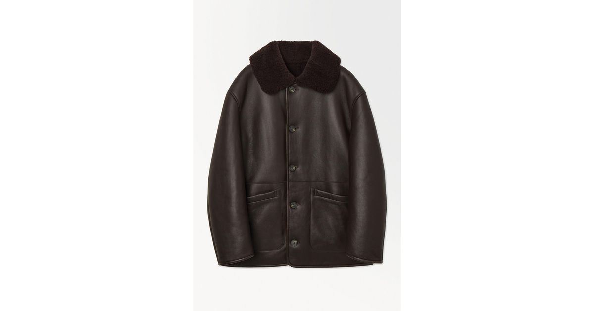 COS The Reversible Shearling Aviator Jacket in Black for Men | Lyst UK