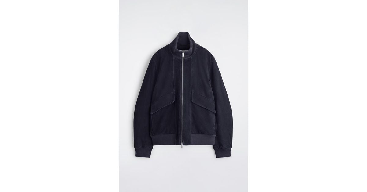 COS Suede Flight Jacket in Blue for Men | Lyst