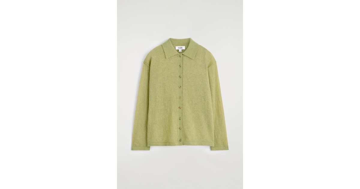 COS Knitted Mohair-Blend Shirt in Green | Lyst