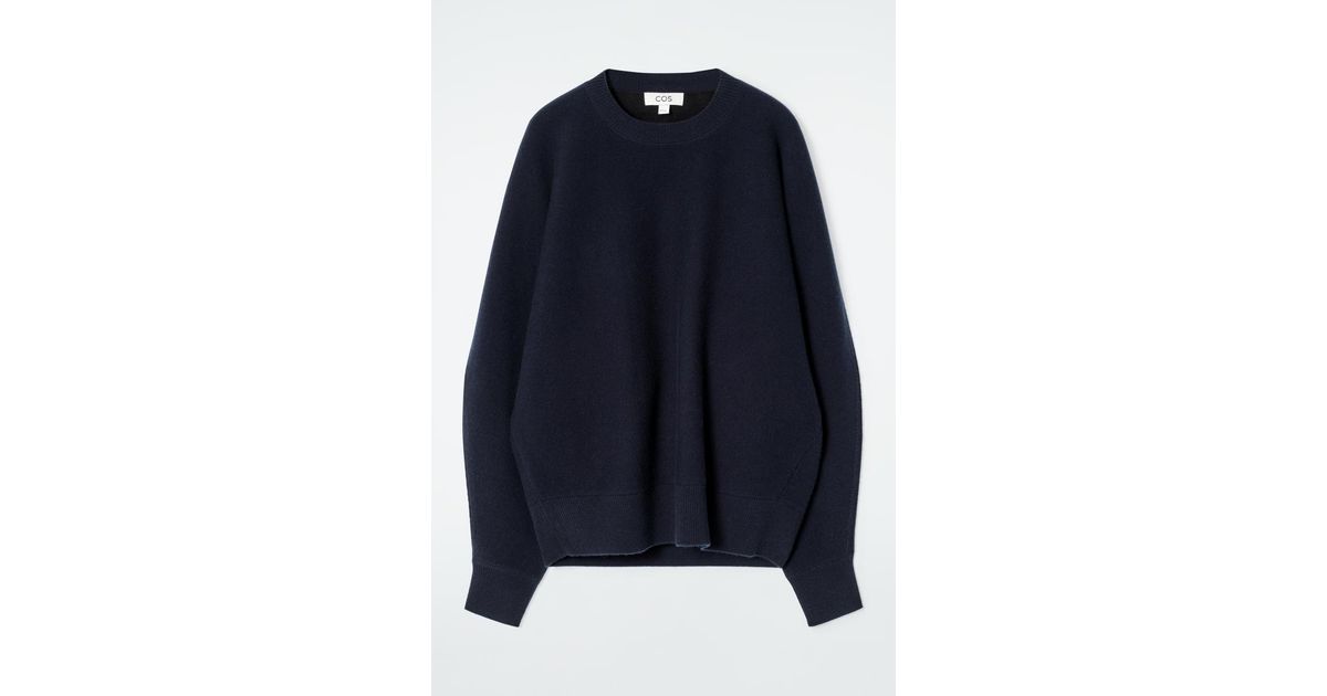 COS Rounded Double-Faced Wool Jumper in Blue | Lyst