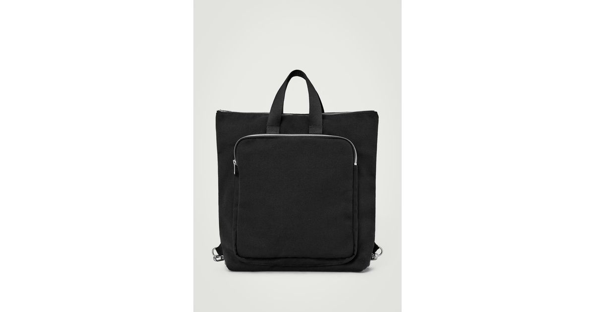 COS Water-repellent Tote Bag Backpack - Canvas in Black for Men | Lyst UK