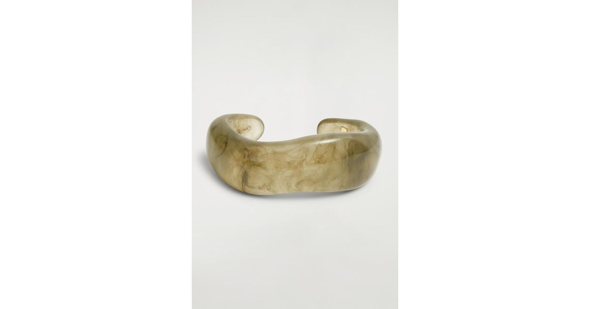 COS Chunky Curved Bangle in Gray | Lyst