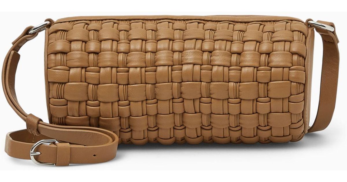 COS Braided Barrel Shoulder Bag - Leather in Brown | Lyst UK