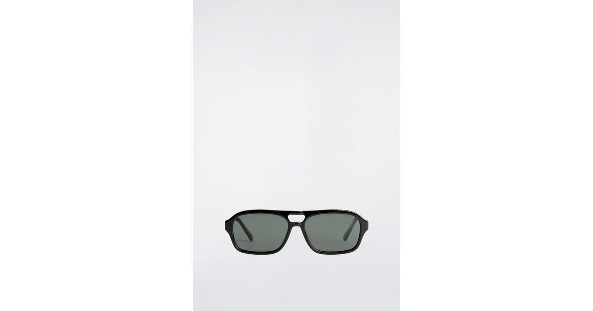 COS Rectangular Aviator Sunglasses in Black for Men | Lyst