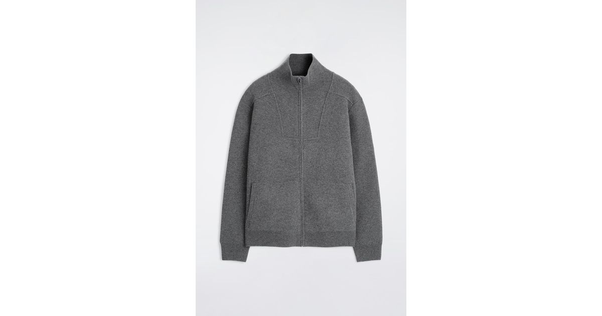 COS Merino Wool Zip-Up Track Jacket in Grey for Men | Lyst UK