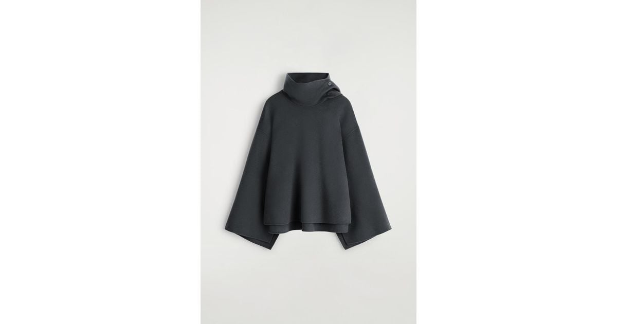 COS Double-Faced Wool Cape in Blue | Lyst UK