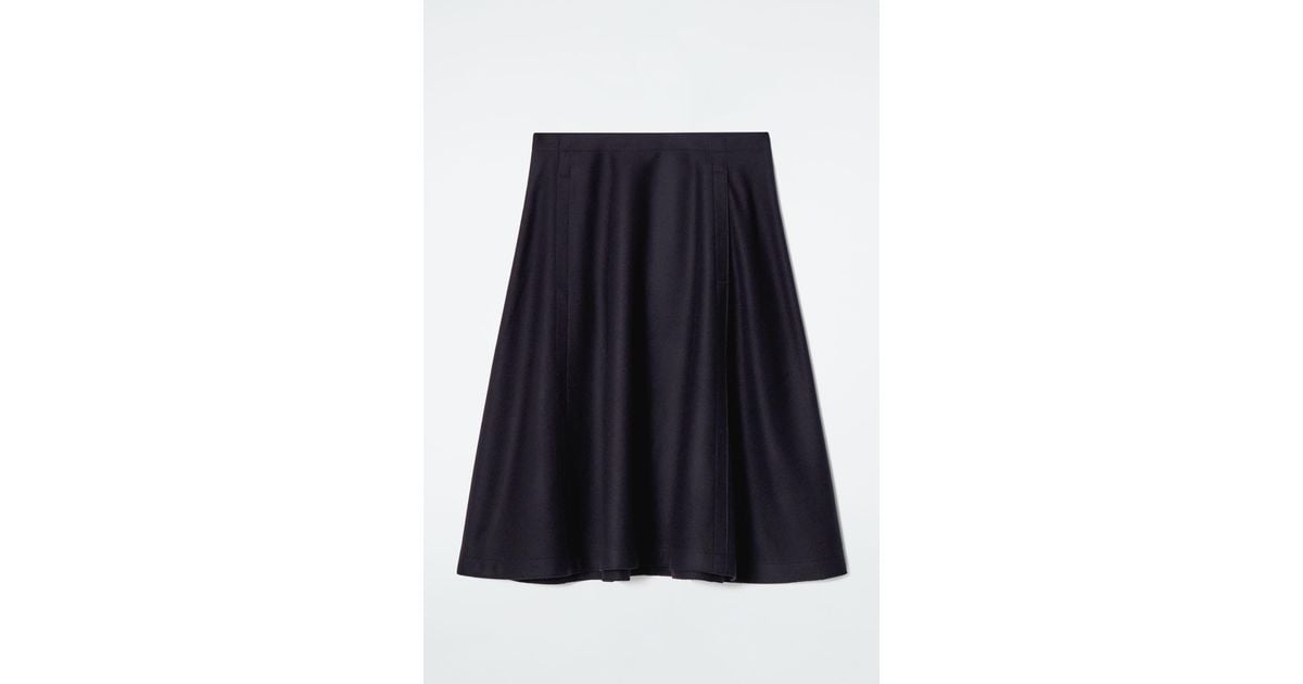 COS Paneled Wool Midi Skirt in Blue | Lyst