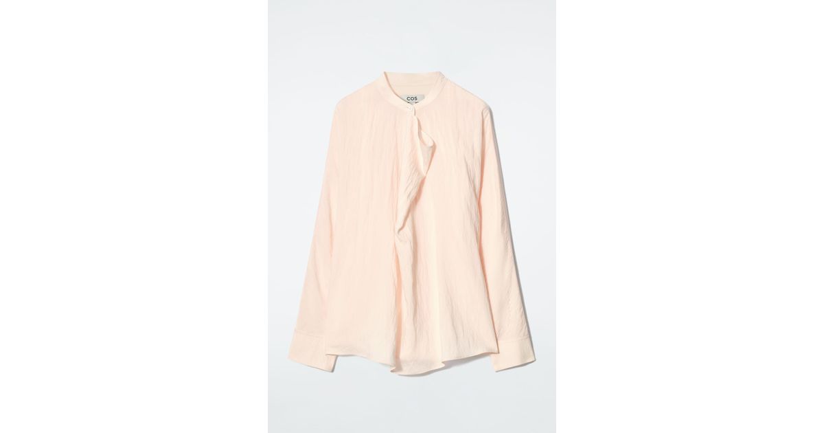 COS Draped Blouse in Pink | Lyst