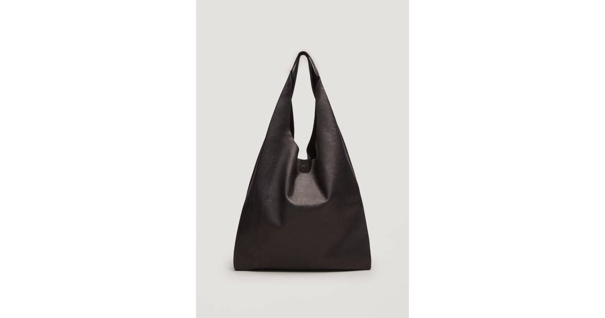 COS Soft Leather Shopper in Black | Lyst