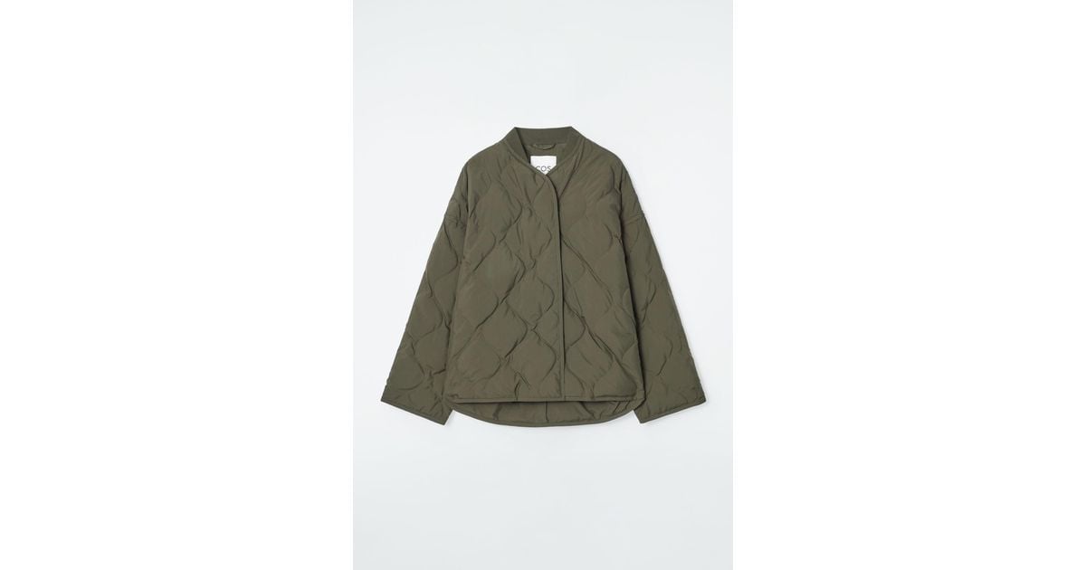 COS Oversized Quilted Jacket in Green | Lyst