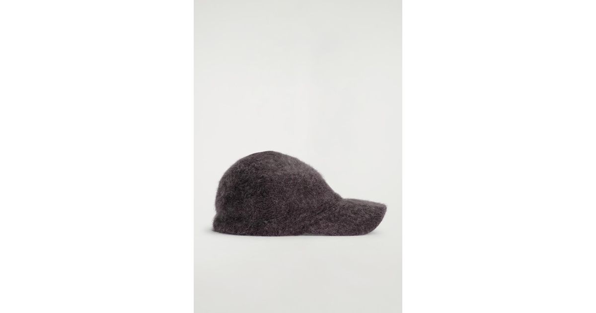COS Brushed-Cashmere Baseball Cap in Brown | Lyst UK