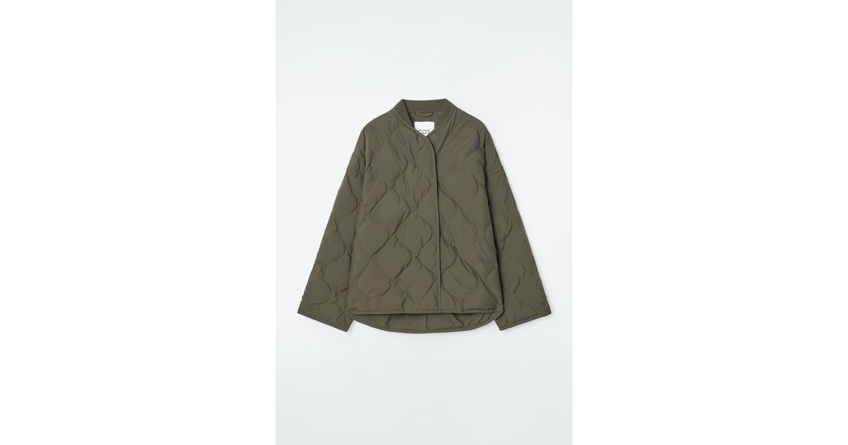 COS Oversized Quilted Jacket in Green | Lyst