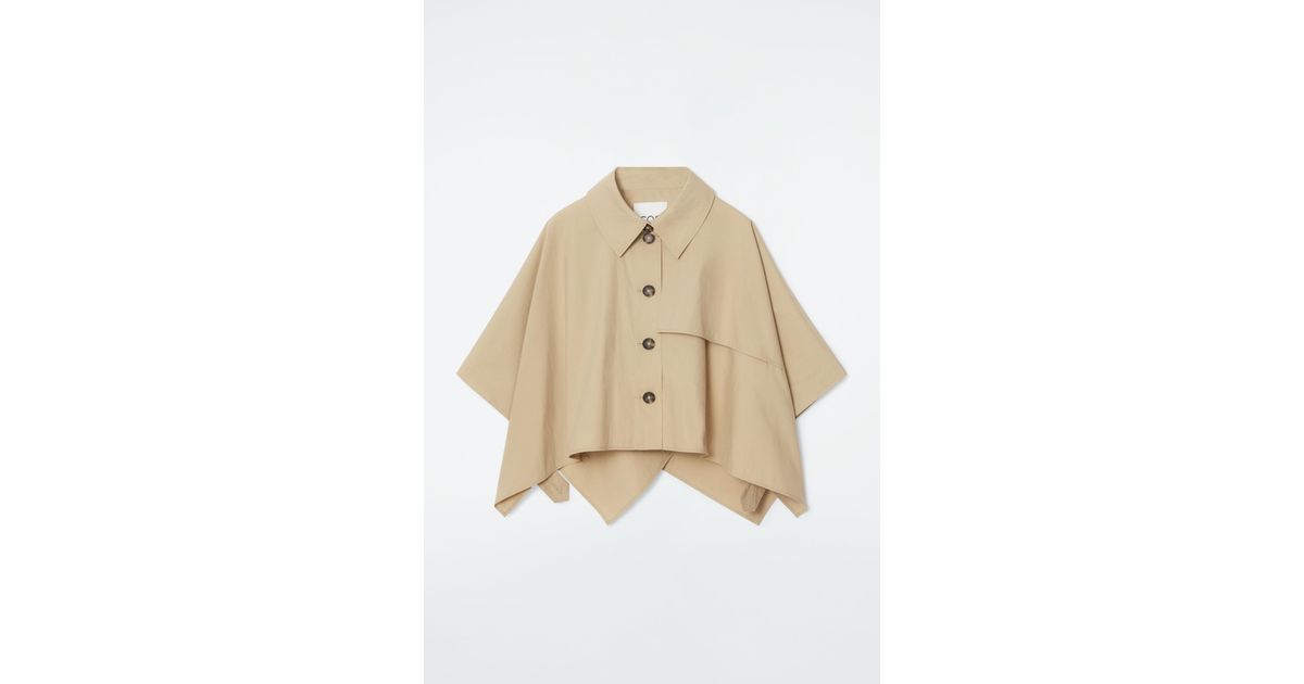 COS Cropped Trench Coat Cape in Natural | Lyst UK