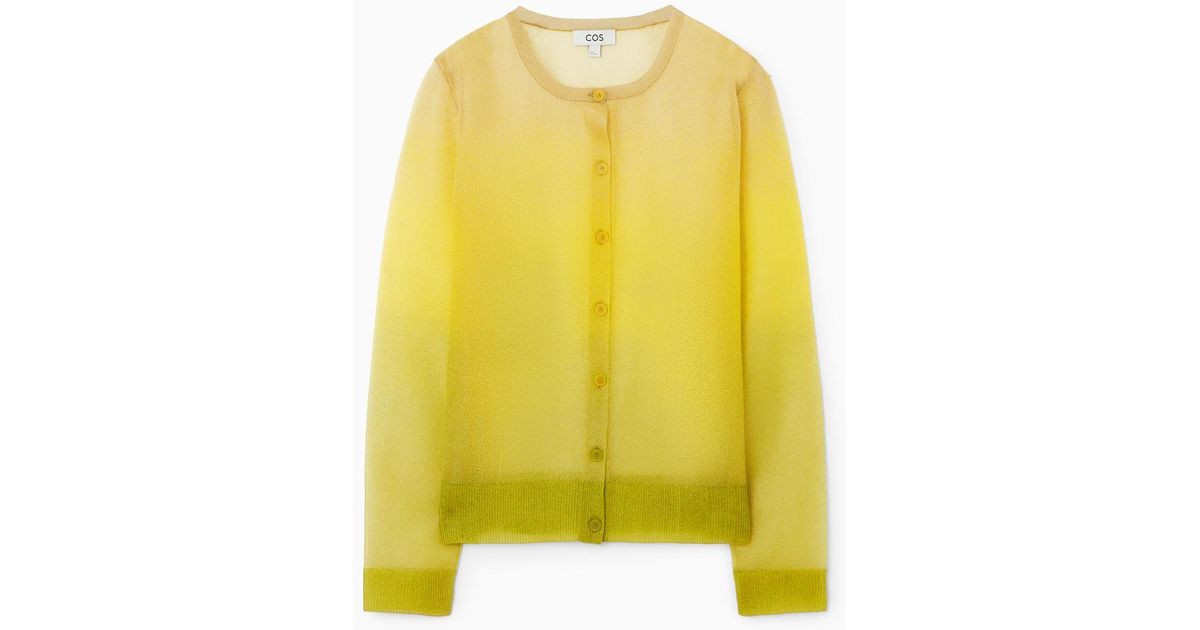 COS Fine-knit Ombré Cardigan in Yellow | Lyst UK