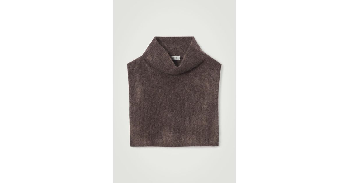 COS The Brushed-cashmere Funnel Neck Warmer in Brown for Men | Lyst