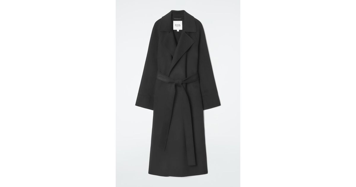 COS Belted Padded Shell Down Coat in Black | Lyst